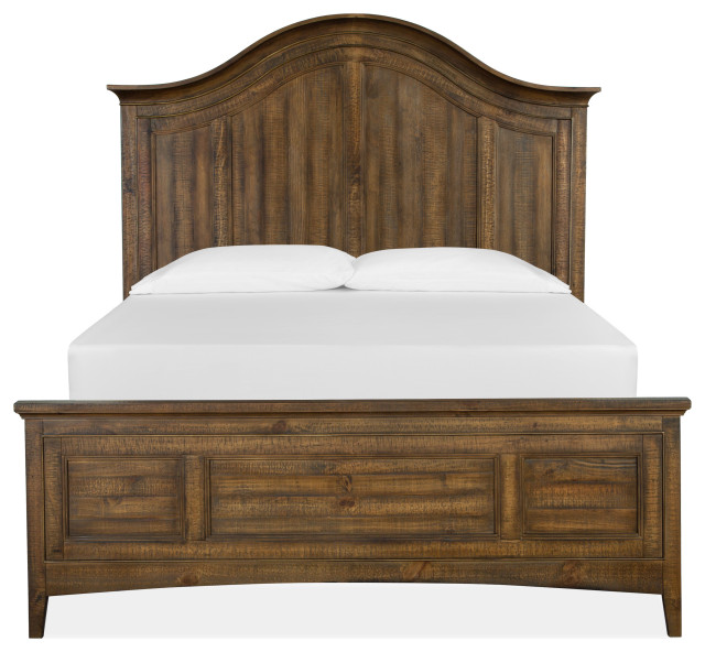 Complete Arched Bed With Regular Rails, Cal King - Rustic - Platform ...