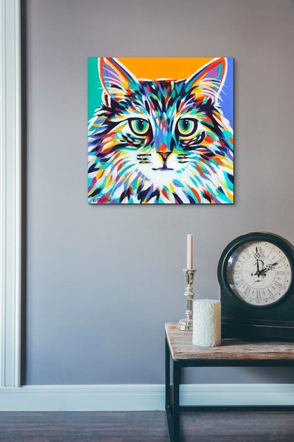 Dramatic Cats I' by Carolee Vitaletti Giclee Canvas Wall Art, 18"x18 ...