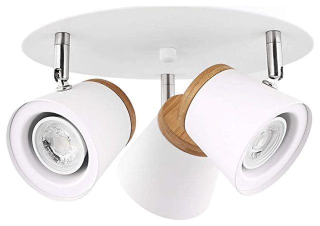 3-Light ceiling spotlight Metal directional ceiling light white track ...