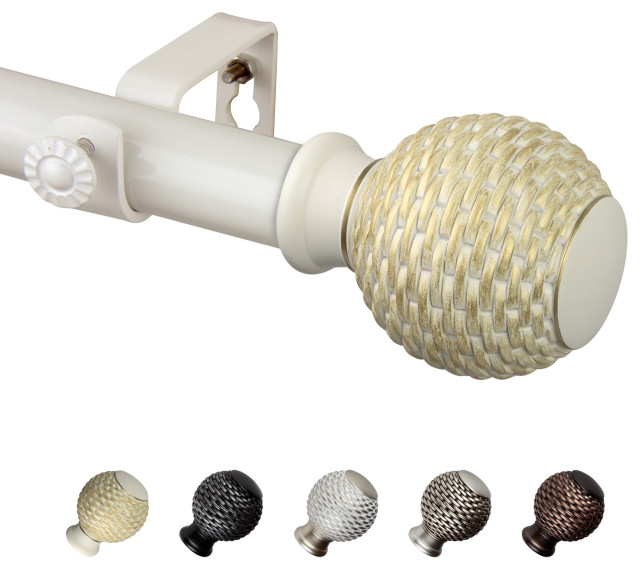 Wicker 1" Curtain Rod, 28-48" - Tropical - Curtain Rods - by Rod Desyne ...