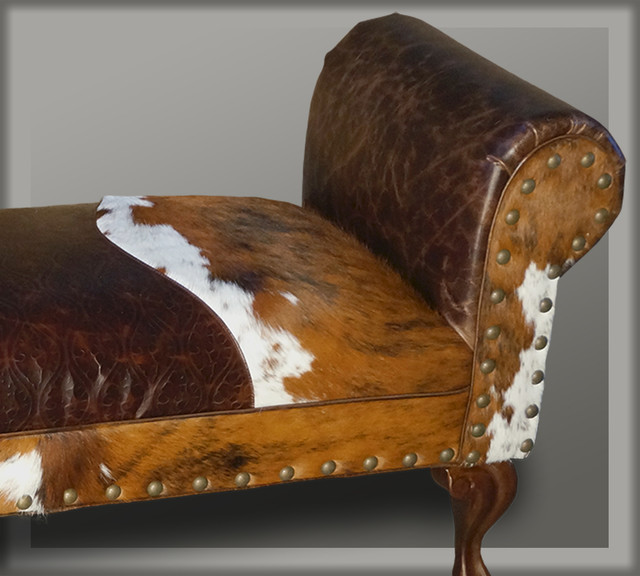 60" Roll Arm Bench With "Triumph" Saddle - Southwestern - Upholstered ...