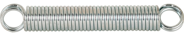 Extension Spring, 1"x7"x0.135", Steel, Double Loop, Closed ...