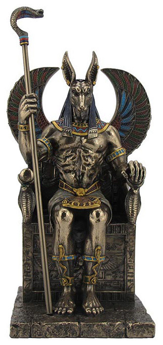 Egyptian God Anubis Sitting In A Throne, Egyptian Statue - Southwestern ...