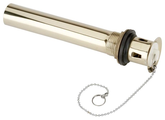 Pull Out Plug With Overflow Sink Drain, Solid Brass - Traditional ...