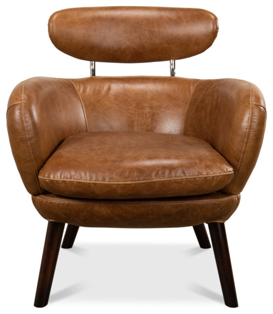 Sinclair Arm Chair Unique Leather Accent Chair - Midcentury - Armchairs ...