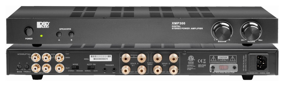 300W 2-Channel Class D Stereo Amplifier With A/B Switching, XMP300 ...