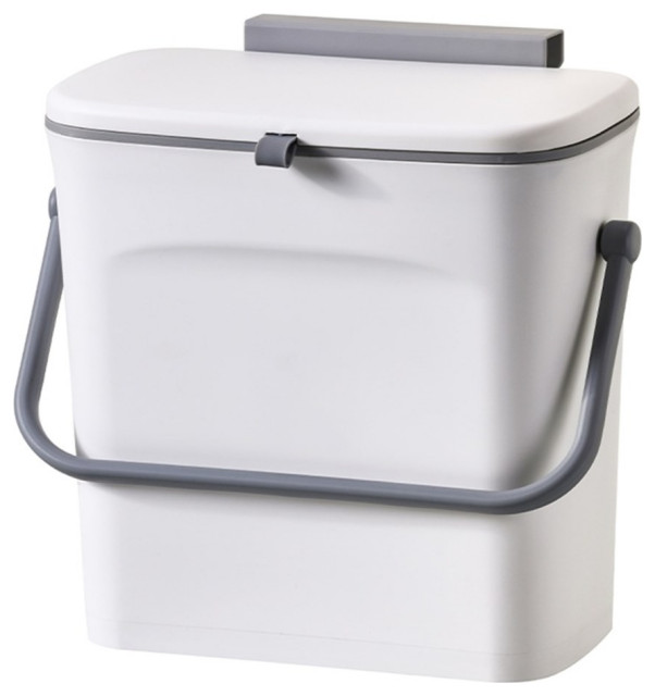 Hanamya 2.4 Gallon Modern Polypropylene Plastic Kitchen Compost Bin in ...