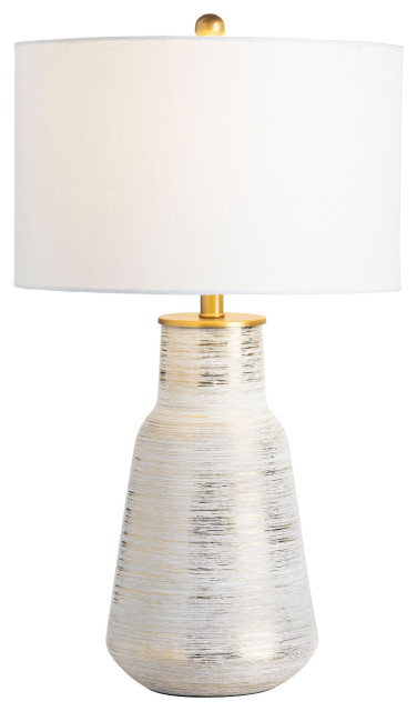 Trinity 28" Urn Table Lamp With Linen Drum Shade, White - Transitional ...