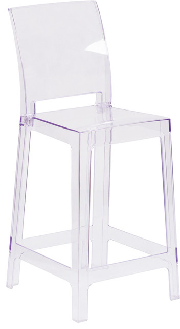 Square Back Ghost Stool - Contemporary - Bar Stools And Counter Stools ...