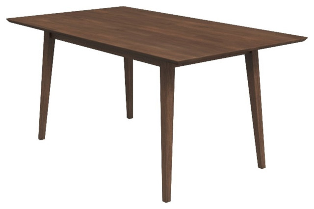 Pemberly Row Mid-Century Modern Large Walnut Dining Table in Brown ...