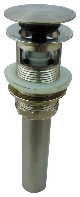 Fauceture Push Pop-up Drain with Overflow, Satin Nickel - Contemporary ...