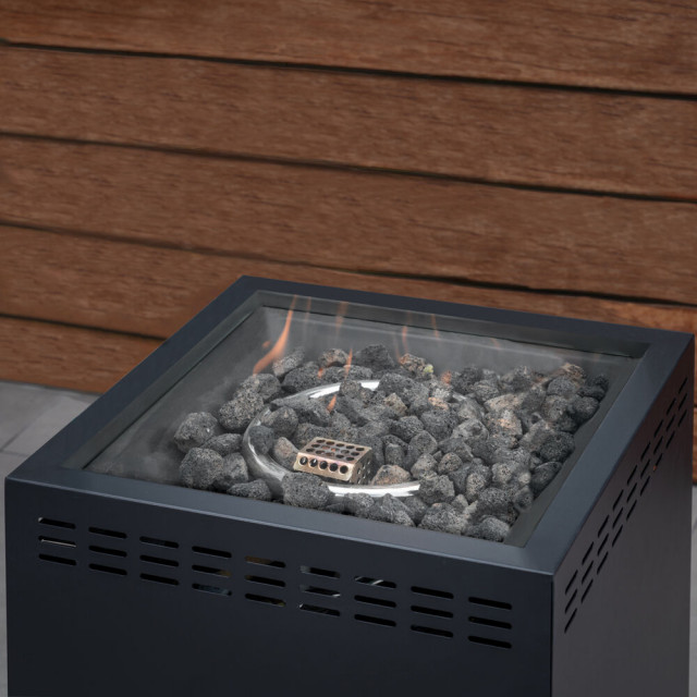 Naples 40,000 BTU Column Fire Pit With Glass Burner Enclosure ...