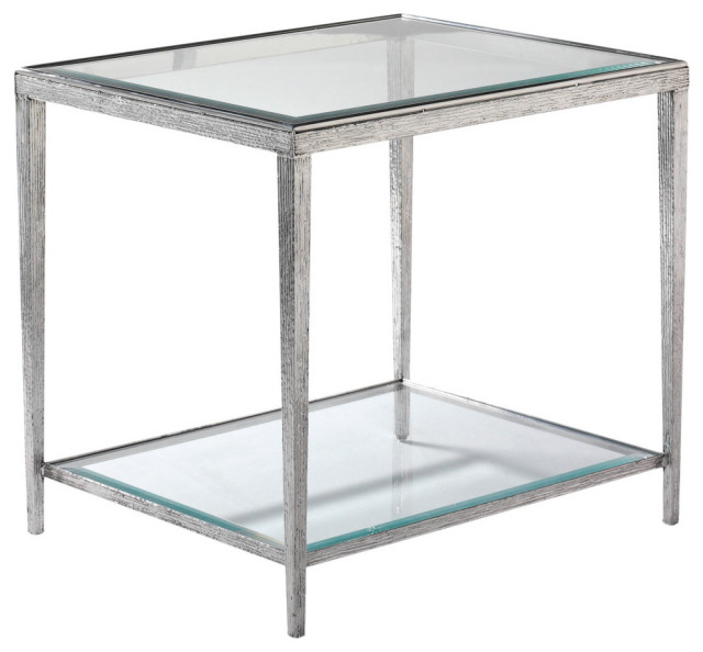 Jinx Nickel Rectangular Side Table - Contemporary - Side Tables And End ...