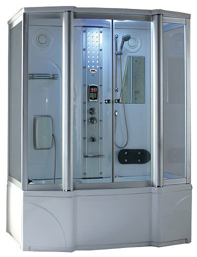 Rectangular Steam Shower With Jetted Tub, 67"x35"x86" - Contemporary ...