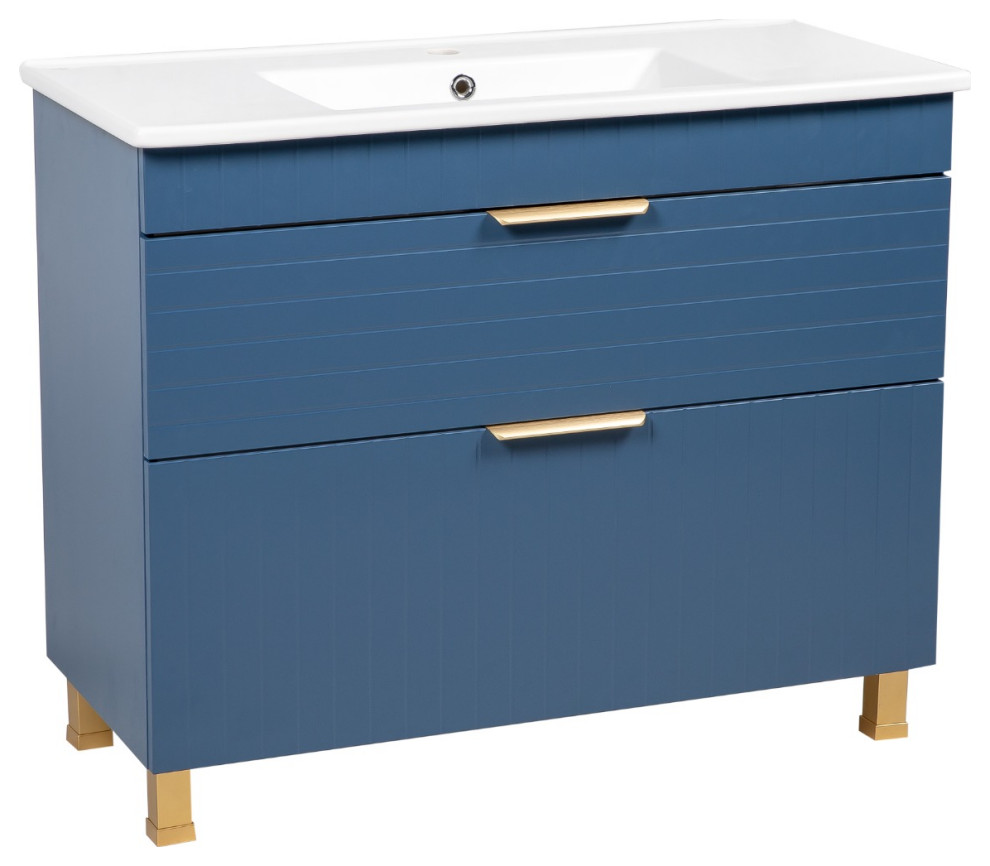 Modern Free Standing Bathroom Vanity | Trevi FGMracite Matte 28", 40 ...