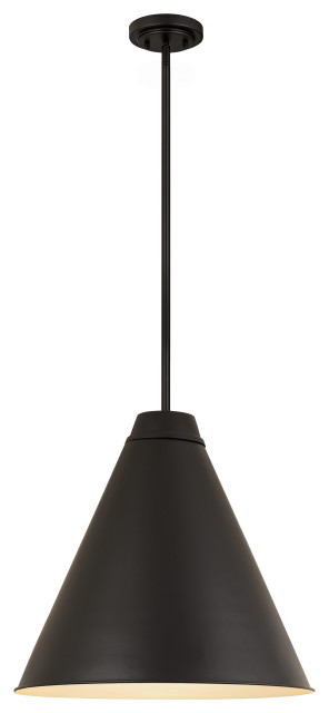 Eaton 1-Light Pendant Light In Matte Black, 24.000 - Transitional ...