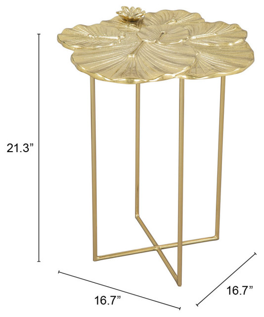 Lotus Side Table Gold - Contemporary - Side Tables And End Tables - by ...
