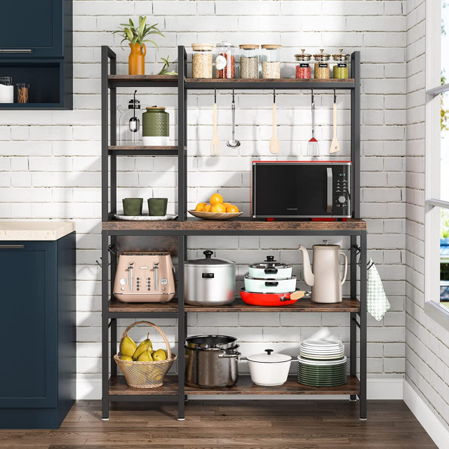 Tribesigns Bakers Rack With Storage Hutch for Kitchen, Microwave Oven ...