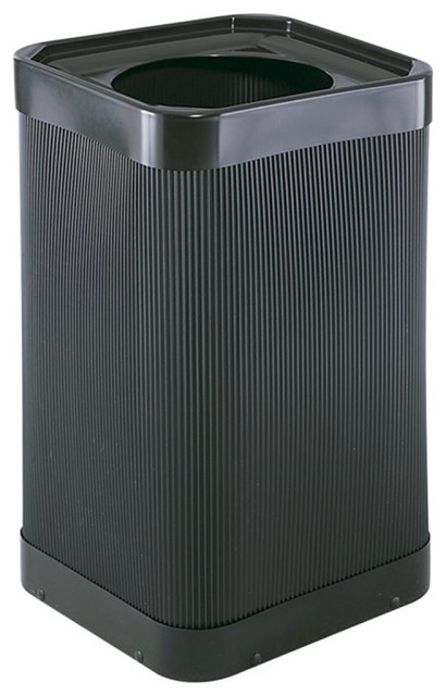 Pemberly Row Receptacle in Black - Outdoor Trash Cans - by Homesquare ...