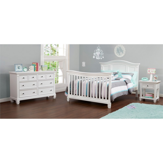 Baby Cache Glendale Traditional Wood Full Bed Conversion Kit in Pure ...