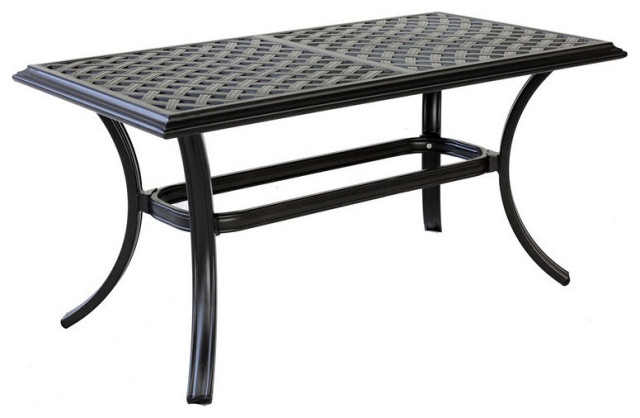 Venice Aluminum 21x42 Inch Standard Coffee Table - Transitional ...