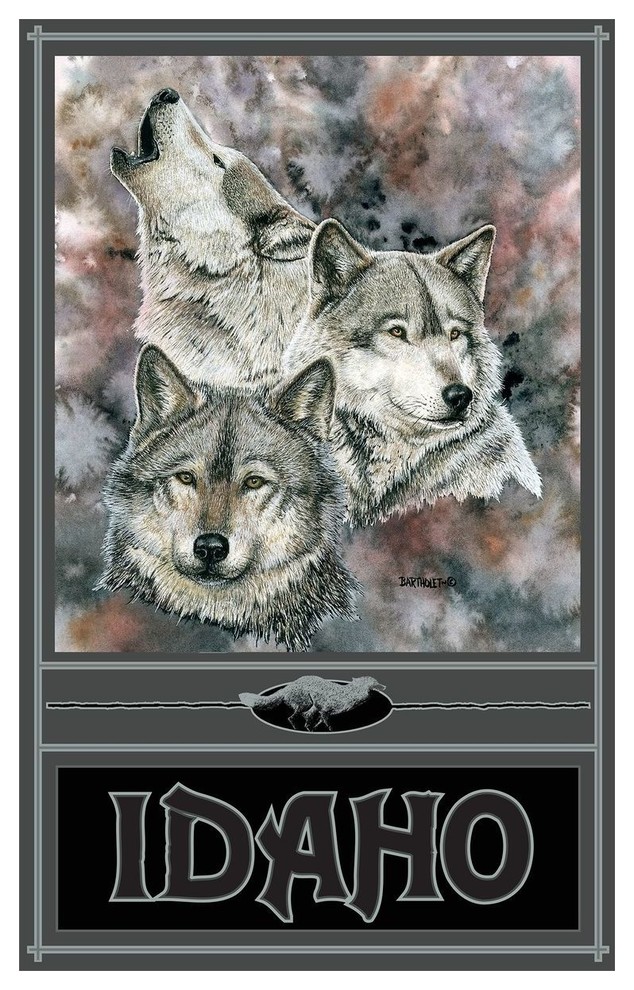by Artist Dave Bartholet Brethren Idaho Wolves Art Print, 24"x36 ...