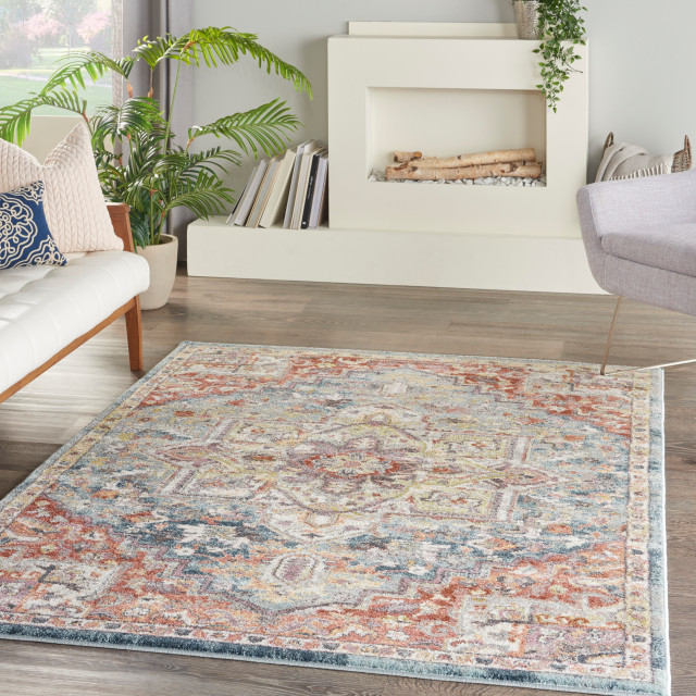 Nourison Soraya Sor04 Vintage and Distressed Rug, Blue and Multicolor ...