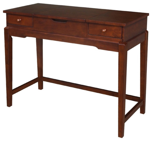 International Concepts Solid Wood Vanity Table in White - Console ...