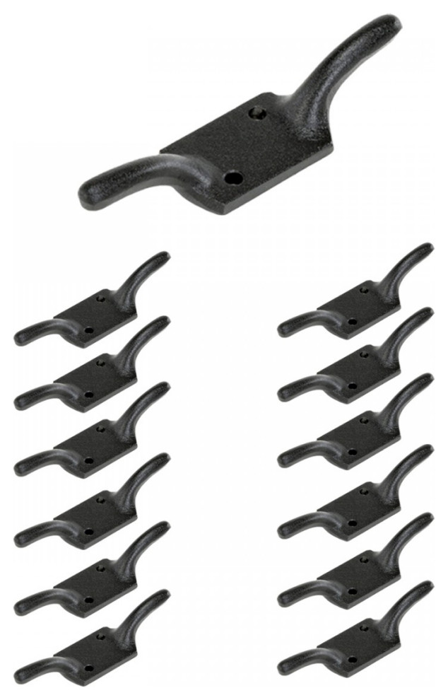 Wrought Iron Window Cleats Hook Black 4" H Pack of 12 | - Traditional ...