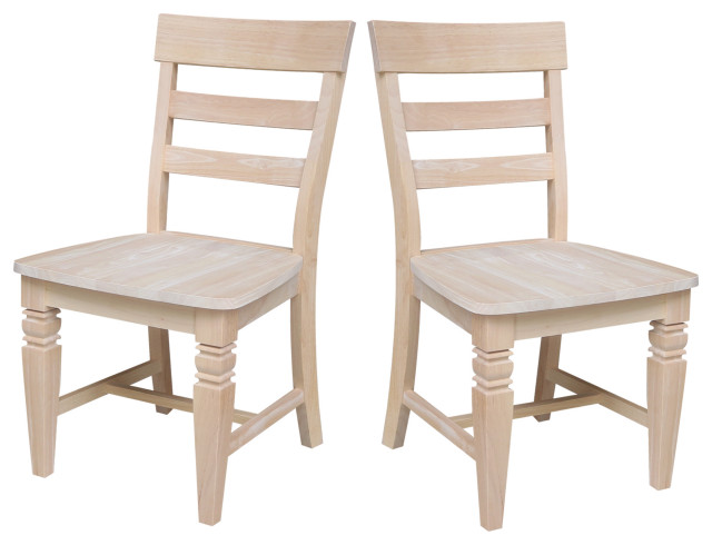 Set of Two Java Chairs with Solid Wood Seats - Traditional - Dining ...