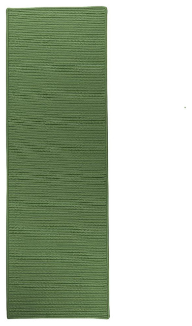 Reversible Flat-Braid Rect Runner, Moss Green 2'4"x12' - Contemporary ...