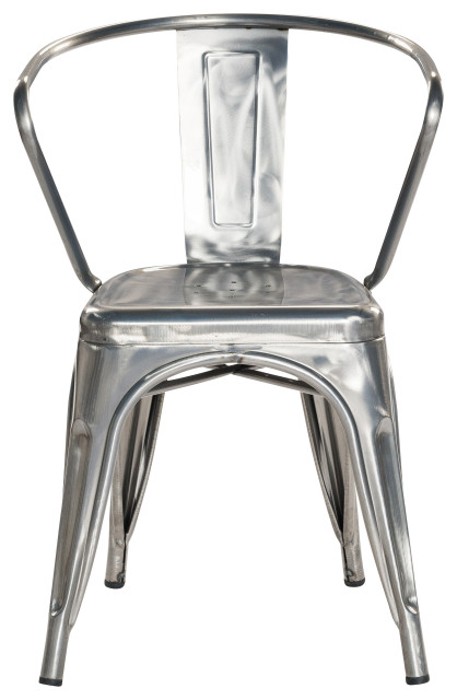 Rustic Metal stackable Dining Chairs, set of 4 - Industrial - Outdoor ...