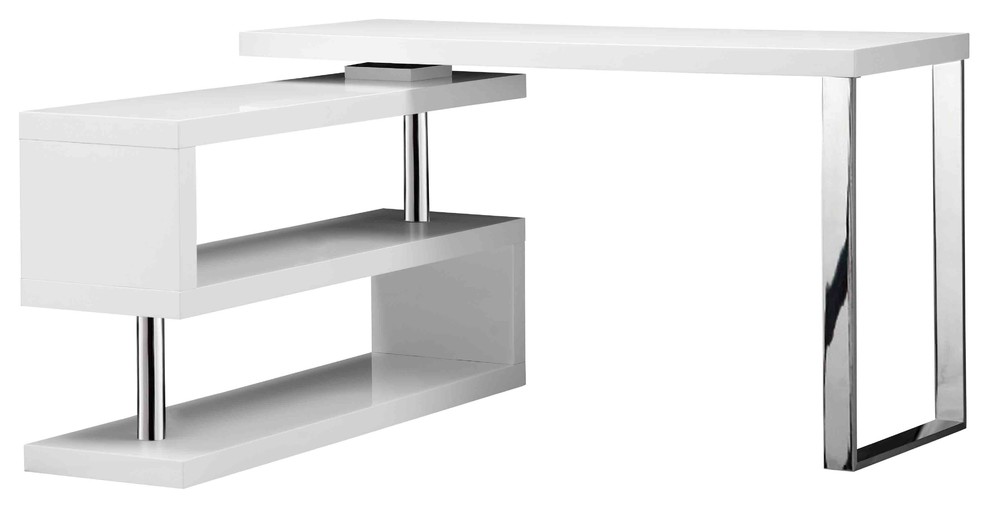 Santoni Multi-Position Desk, White - Contemporary - Desks And Hutches ...