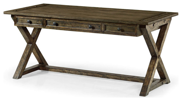 Rustic Country Walnut Desk Driftwood finish - Transitional - Desks And ...