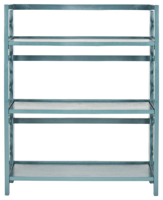 Robin 3 Tier Low Bookcase, Teal - Contemporary - Bookcases - by Rustic ...