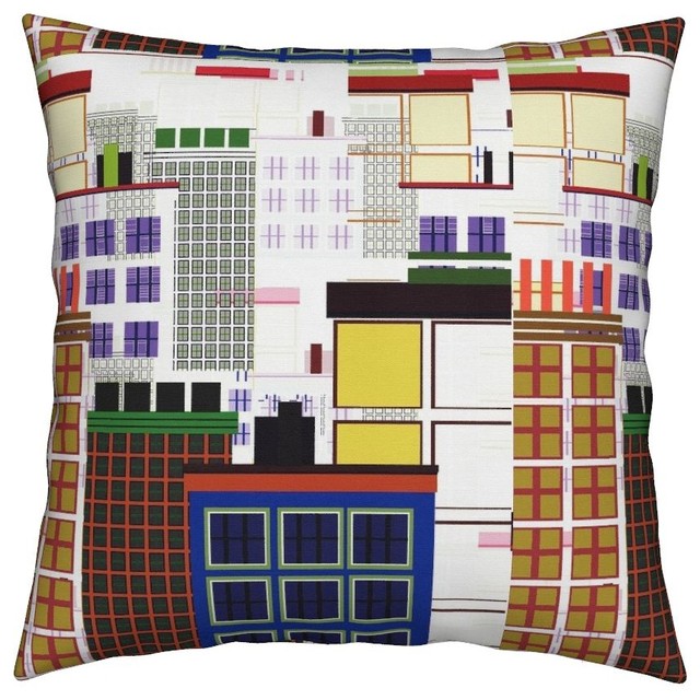 Geometric Buildings Architecture City Throw Pillow - Contemporary ...