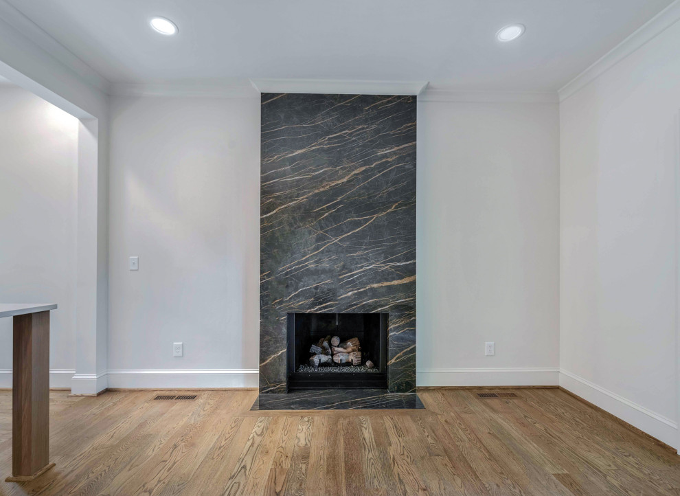 Custom Porcelain Wrapped Fireplace - Contemporary - Living Room ...