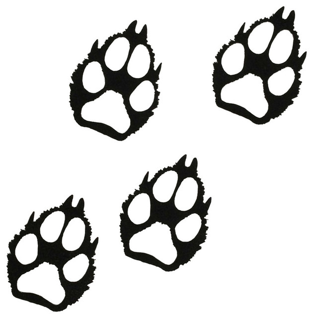 Wolf Paw Prints (set of 4) - Rustic - Metal Wall Art - by 7055 Inc. | Houzz