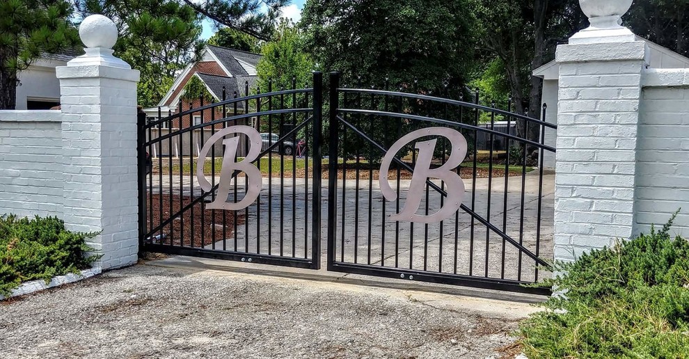 Aluminum Estate gate, Custom initials - Traditional - Landscape - Other ...
