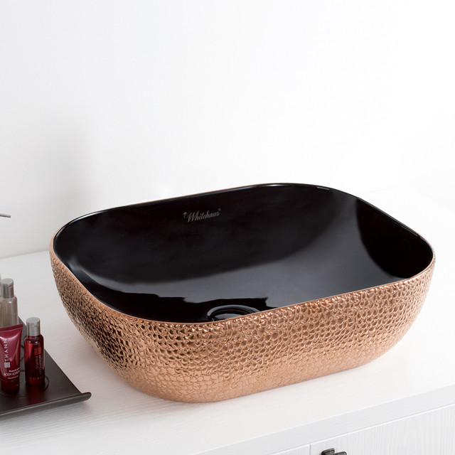 Whitehaus WH71302-F24 Ceramic Sink w/ Embossed Exterior And Smooth ...