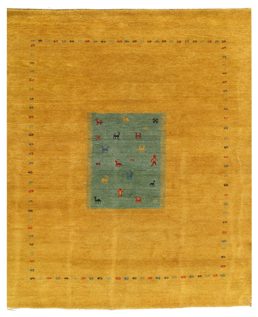 Contemporary Indo Gabbeh Rug 8?6" ? 10? - Southwestern - Area Rugs - by ...