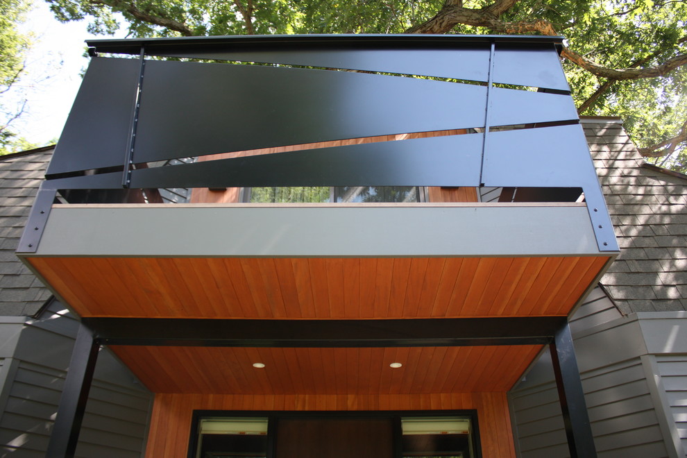 Mid-Century Modern Exterior Renovation - Midcentury - Balcony - Cedar ...