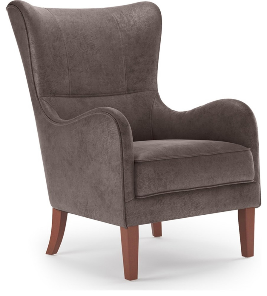 Finch Morgan Wingback Chair Espresso Brown - Transitional - Armchairs ...