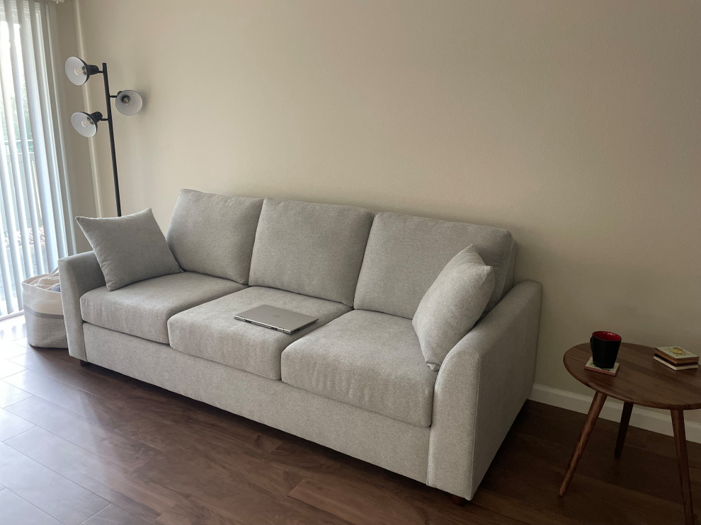 Help in hanging three photos above couch