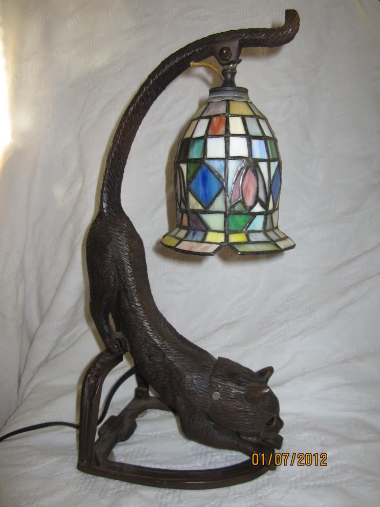 Identifying Metal Cat Lamp with Stained Glass Shade | Houzz Forum