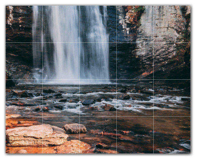 Waterfalls Ceramic Tile Wall Mural HZ501109, 30" Wide x 24" High ...