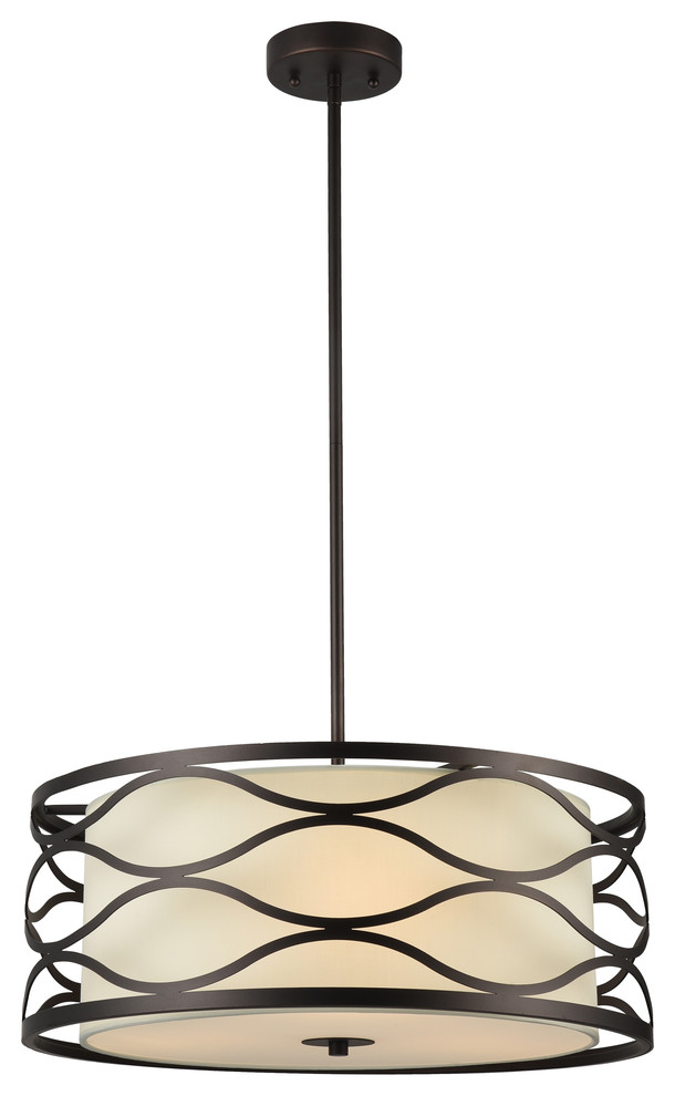 Chloe Lighting Gwen Transitional Oil Rubbed Bronze 3-Light Ceiling ...