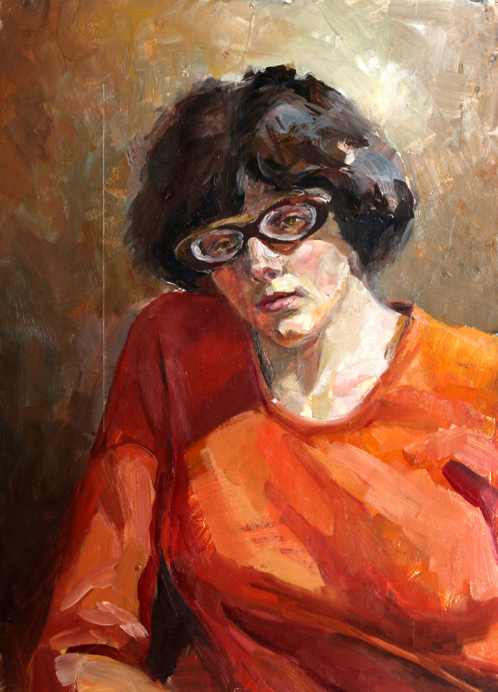 Portrait, Orange, Erik Freyman, 9x11 - Contemporary - Paintings - by ...