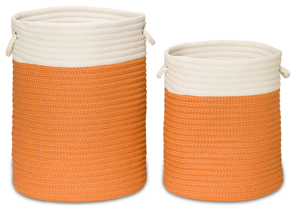 Nicholas 2-Tone Hampers Orange 17"x17"x22", Round, Braided - Hampers ...