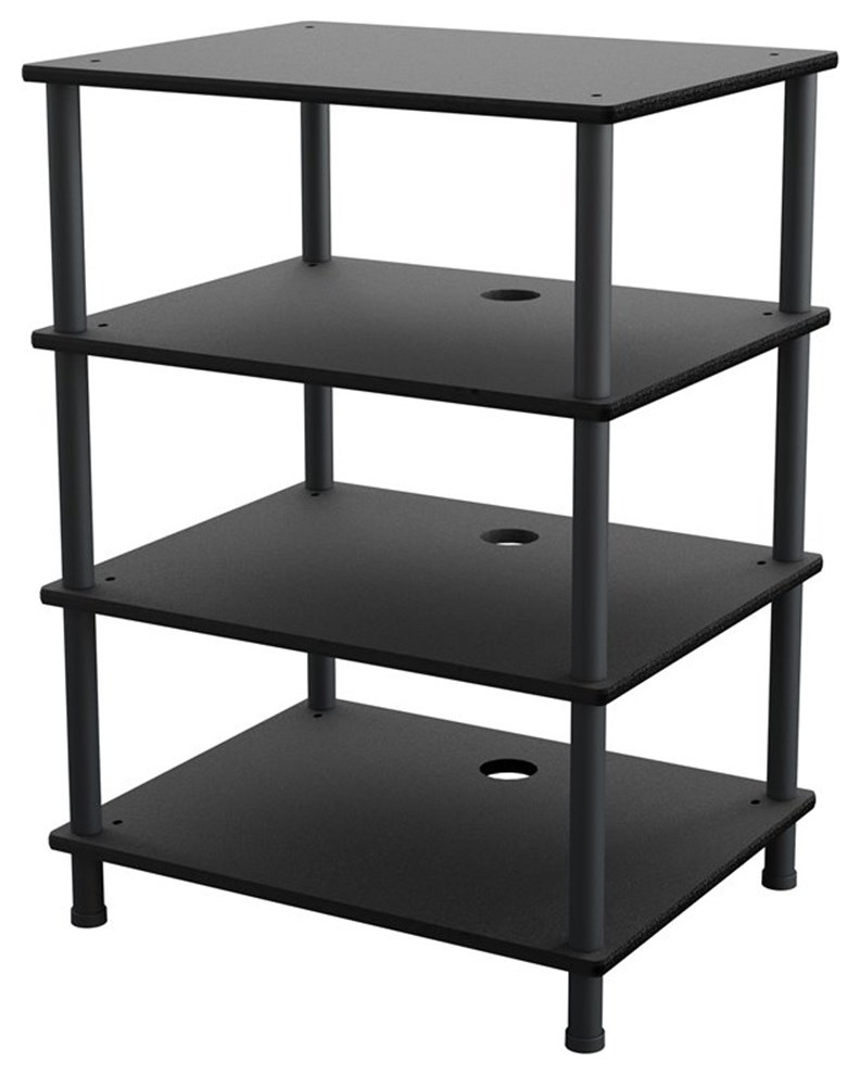 AVF 4-Shelf Steel and Wood Stand for Audio IT or Home Office in Black ...